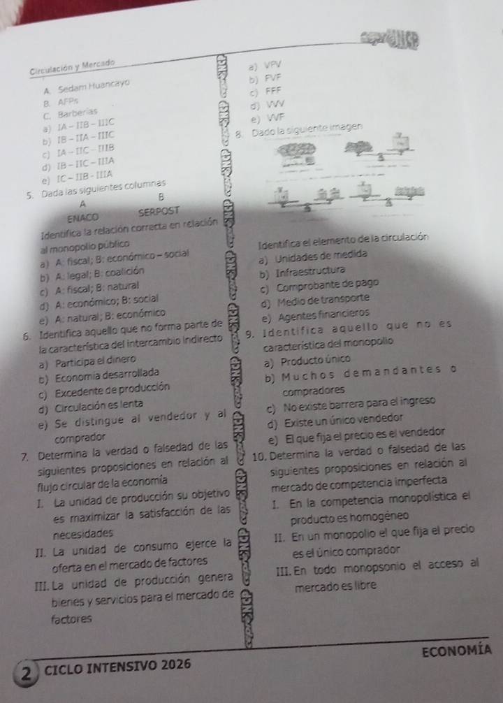 Resuelto:welf Circulación y Mercado A. Sedam Huancayo a) VPV B. AFPs b ...