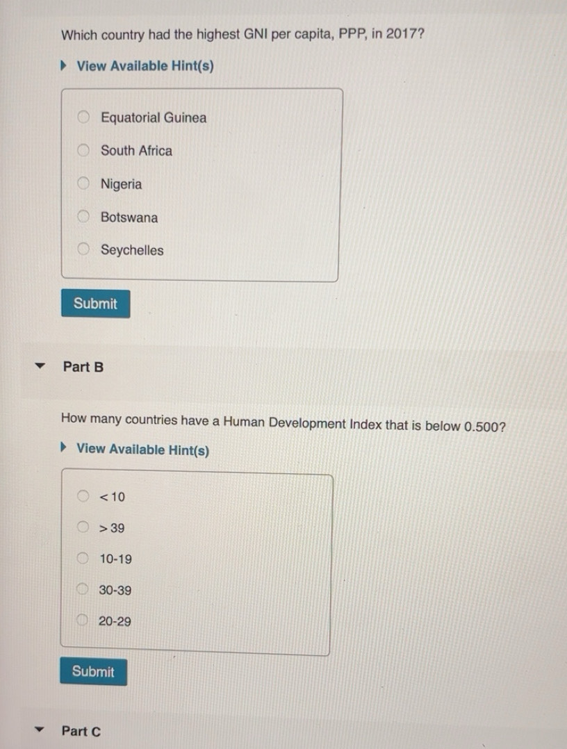 Solved: Which country had the highest GNI per capita, PPP, in 2017 ...