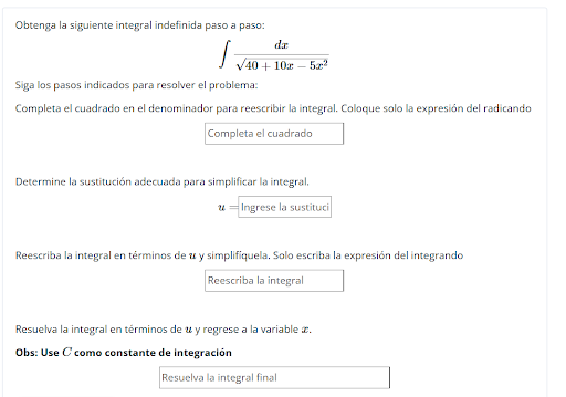 Resuelto:Obtenga la siguiente integral indefinida paso a paso: ∈t dx ...