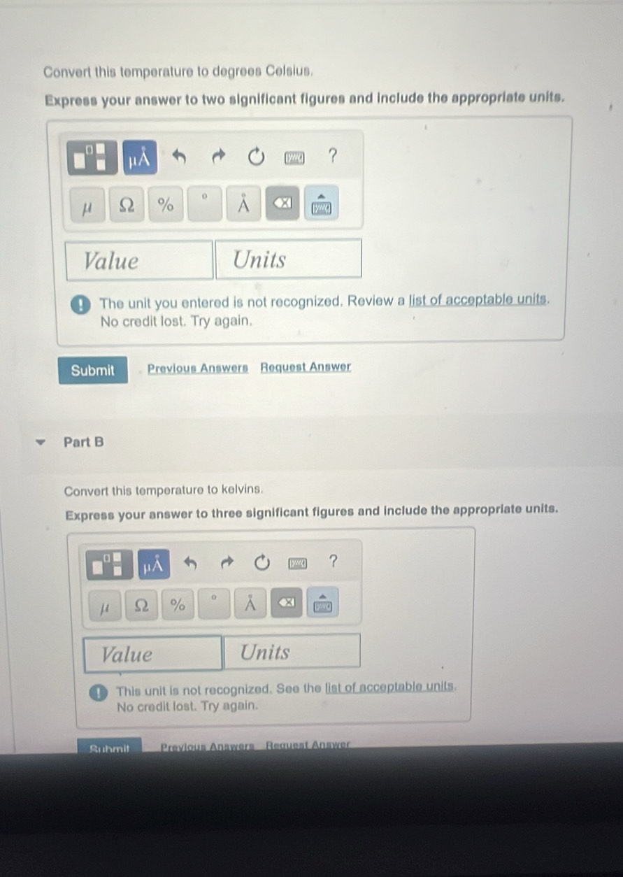 Solved: Convert this temperature to degrees Celsius. Express your answer to two significant ...
