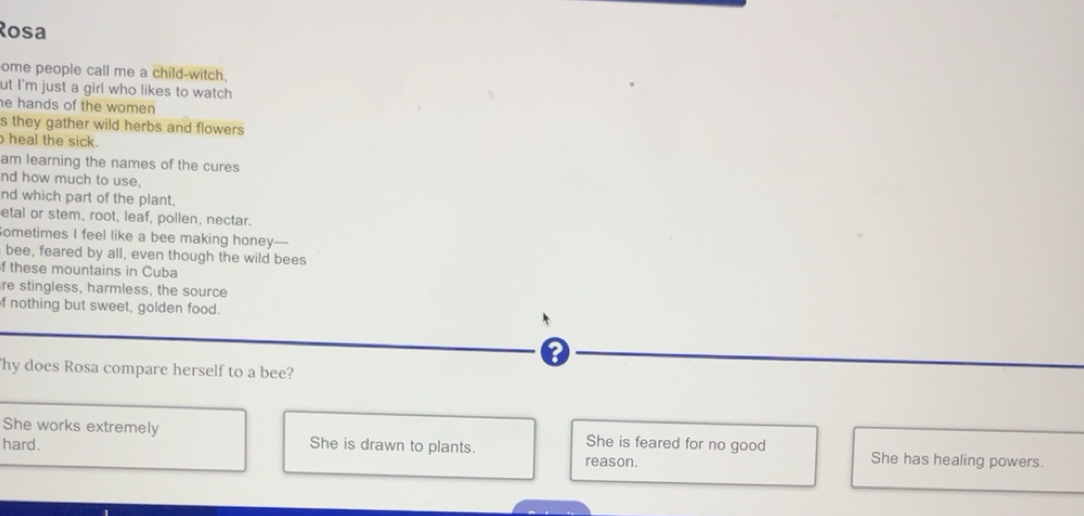 Solved: Rosa ome people call me a child-witch. ut I'm just a girl who ...