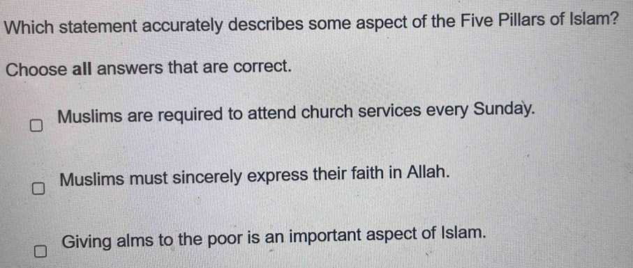 Solved: Which statement accurately describes some aspect of the Five ...