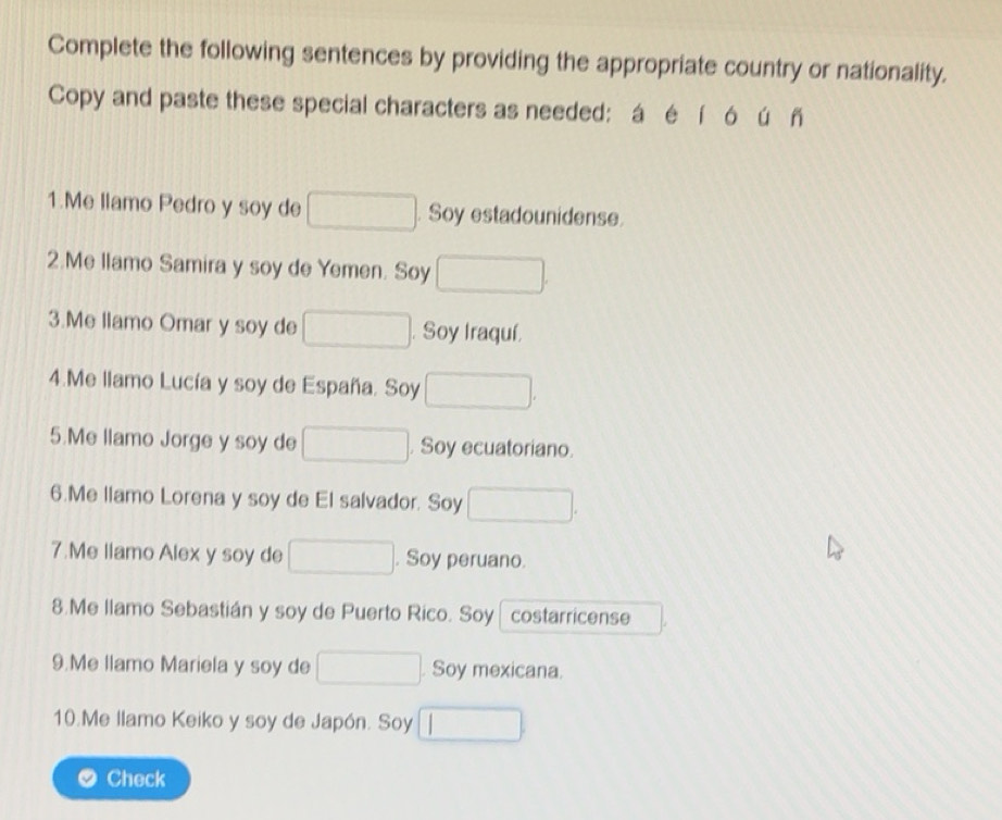 Solved: Complete the following sentences by providing the appropriate ...