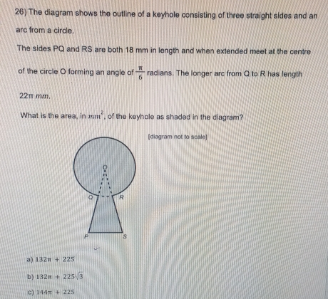 Solved: The diagram shows the outline of a keyhole consisting of three ...
