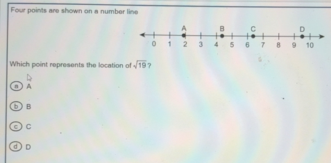 Solved: Four points are shown on a number line Which point represents ...