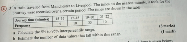 Selesai:A train travelled from Manchester to Liverpool. The times, to ...