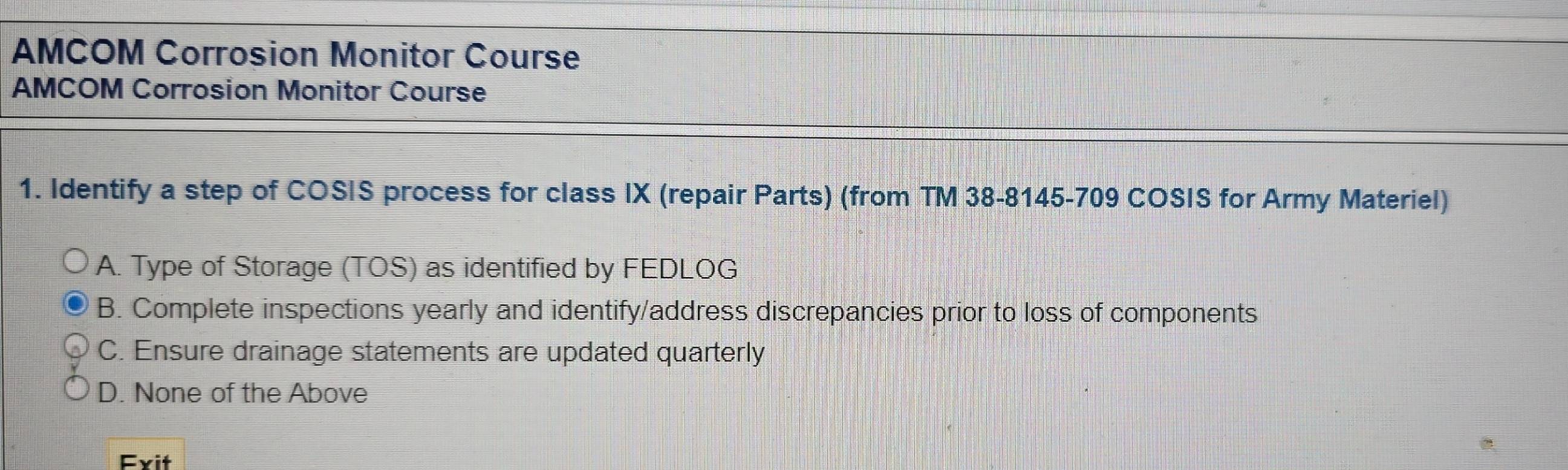 Solved: AMCOM Corrosion Monitor Course AMCOM Corrosion Monitor Course 1 ...