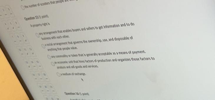 Solved: the number of scooters th opl a r Question 15 (1 point) A ...