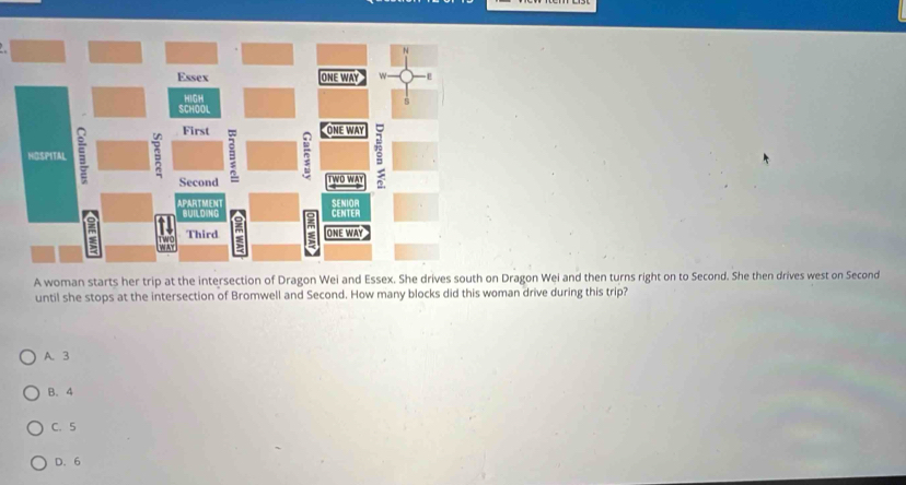 Solved: A woman starts her trip at the intersection of Dragon Wei and ...