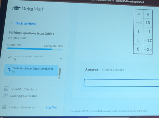 Solved: 7711ddf205d1ceabcdf959e4 DeltaMath Back to Home Writing ...