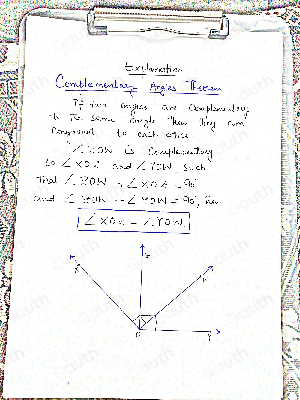 Solved: Higher Order Thinking Explain how the Congruent Complements ...