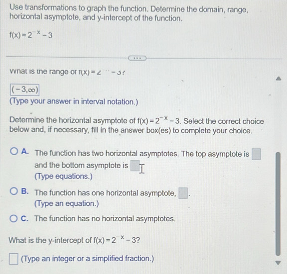Solved: Use transformations to graph the function. Determine the domain ...