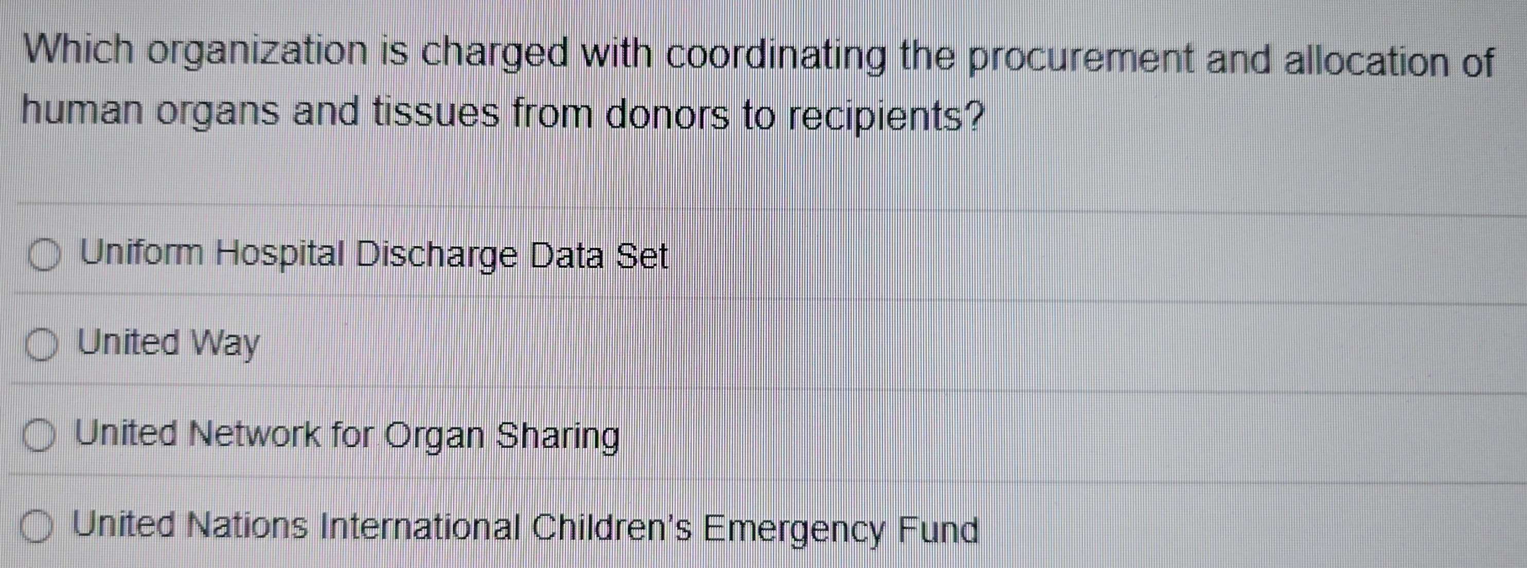 Solved: Which organization is charged with coordinating the procurement ...