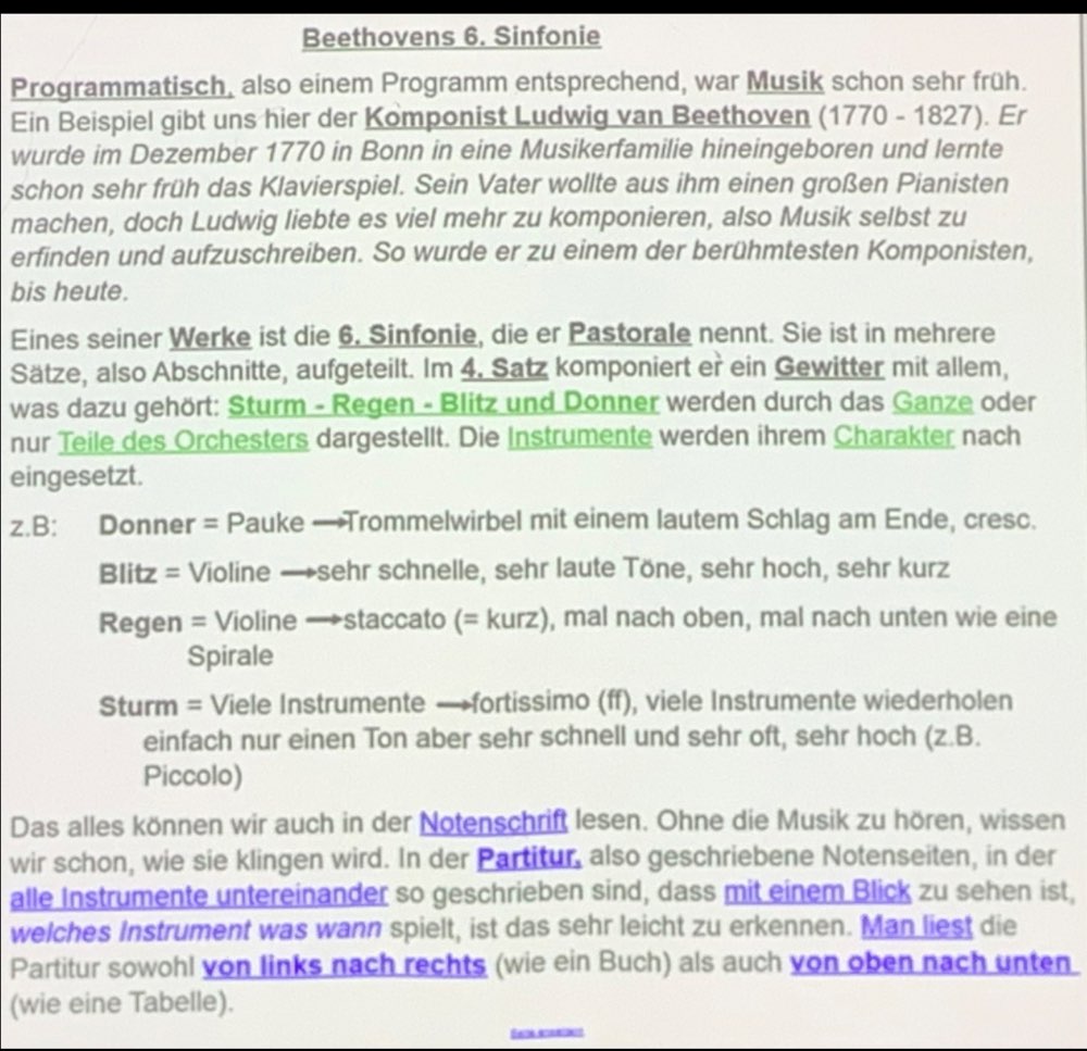Gelöst:Beethovens 6. Sinfonie Programmatisch, also einem Programm ...