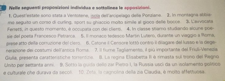Risolto:Nelle seguenti proposizioni individua e sottolinea le ...