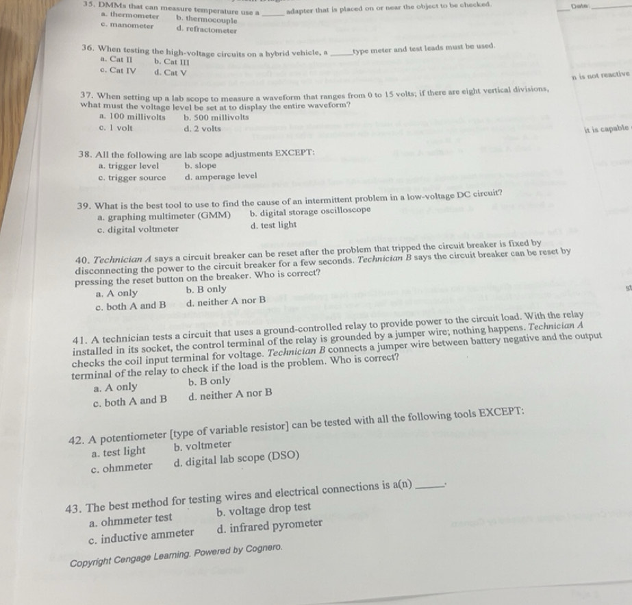 Solved: DMMs that can measure temperature use a _adapter that is placed ...