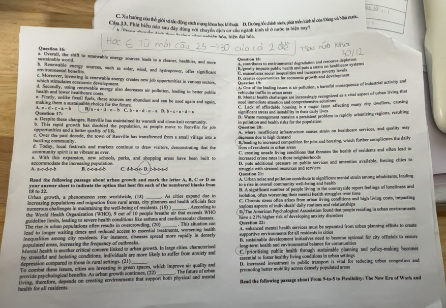 Giải quyết:C. Xu hướng của thể giới và tác động cách mạng khoa học kế ...