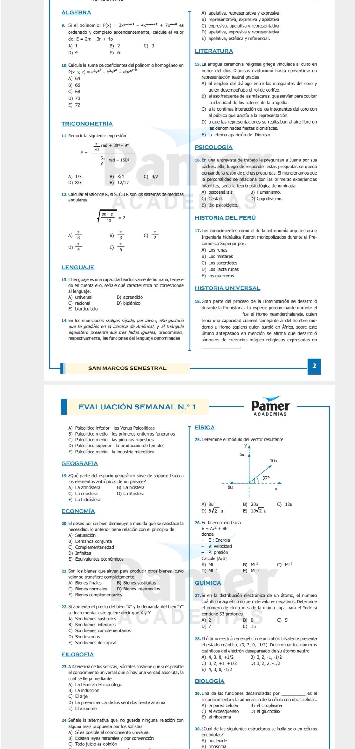 Resuelto:ALGEBRA B) representativa, expresiva y apelativa. 9. Si el ...