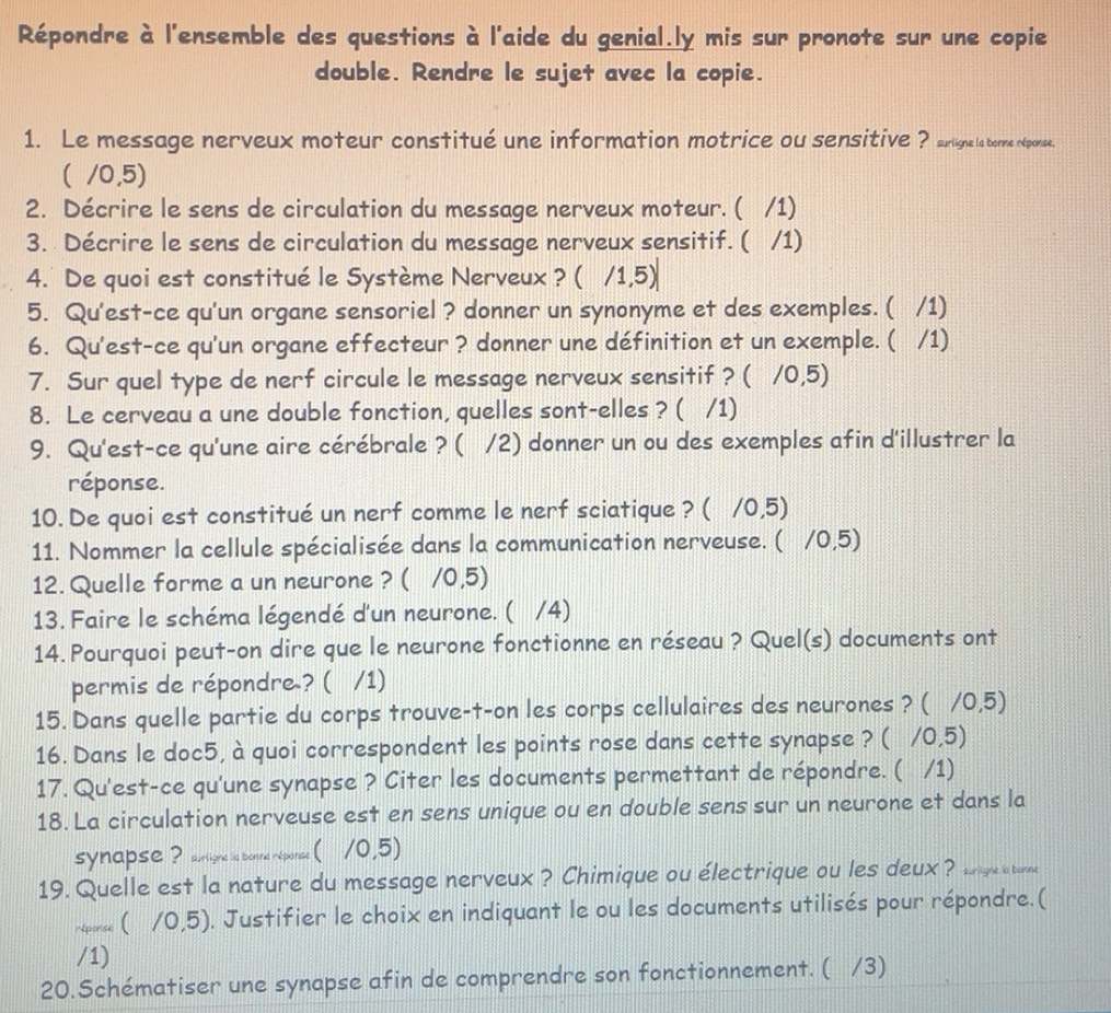 Résolu :Répondre à l'ensemble des questions à l'aide du genial.ly mis ...
