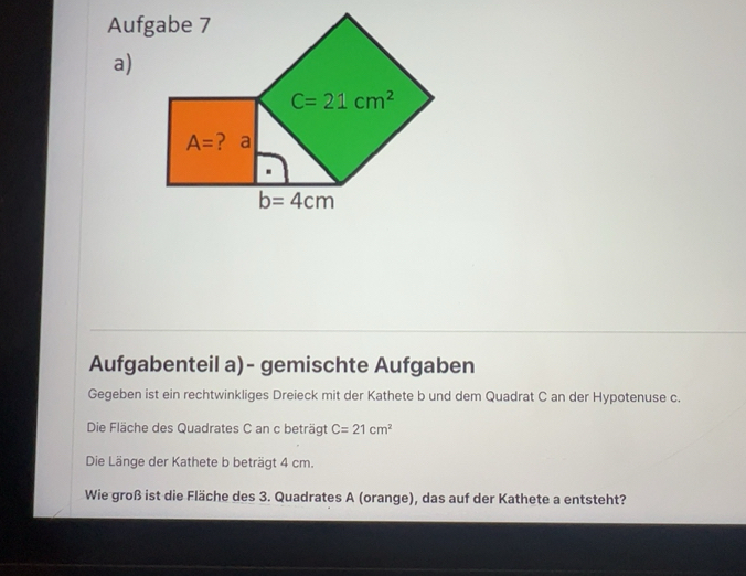 Gelöst:Aufgabenteil a)- gemischte Aufgaben Gegeben ist ein ...
