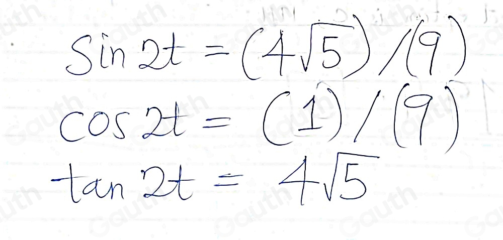 Solved: If sin t= 2/3 , and t is in quadrant I. find the exact value of sin (2t).cos (2t) , and ...