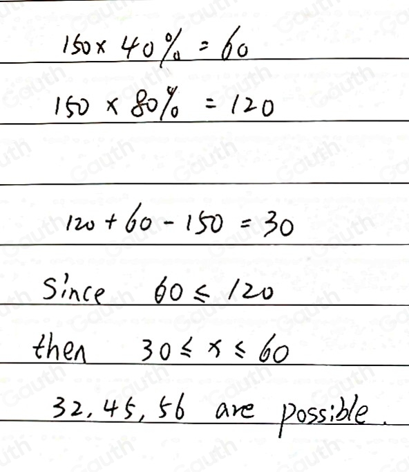 Solved: In a group of 150 people, 40 percent are older than 60 years ...