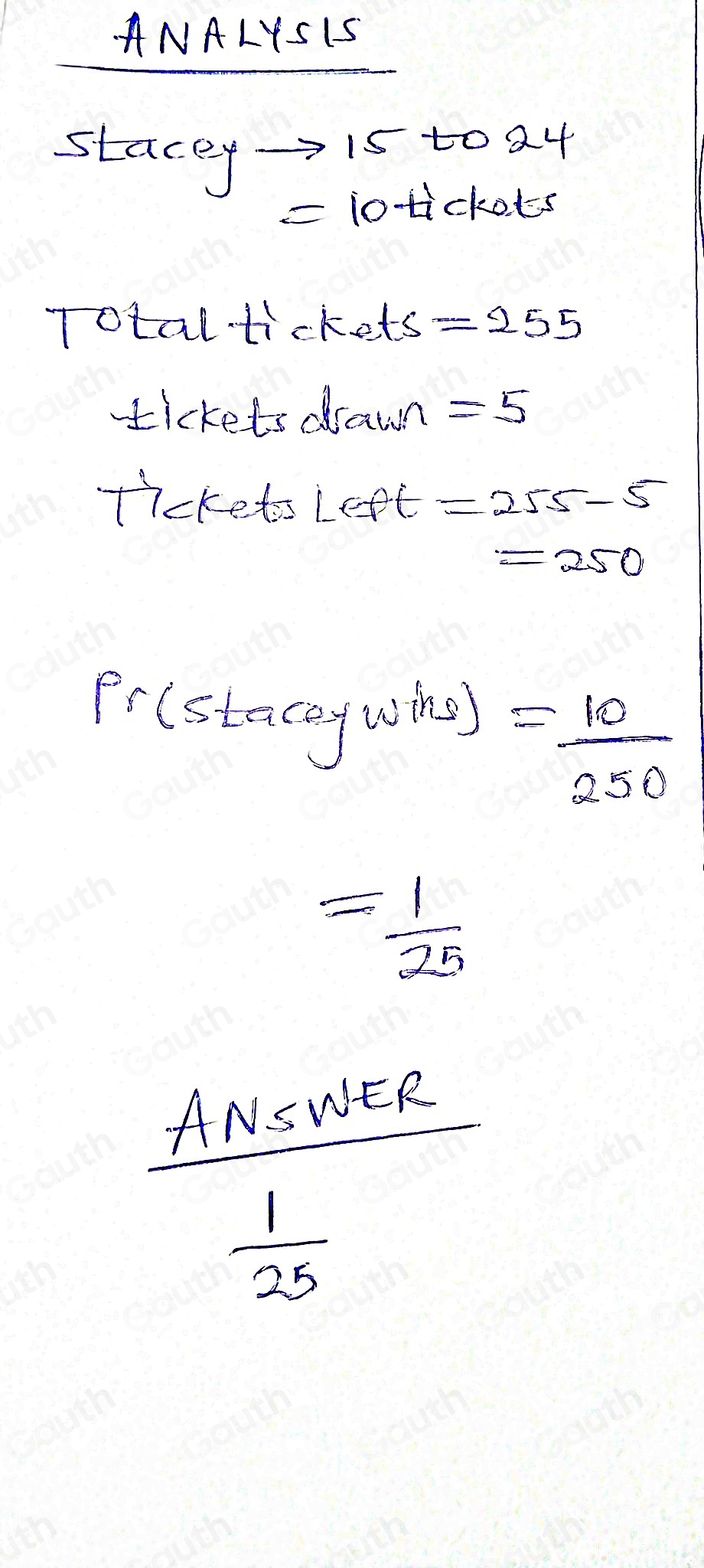 Solved: Lisa runs a raffle for charity at her BBQ. She sold 255 tickets ...