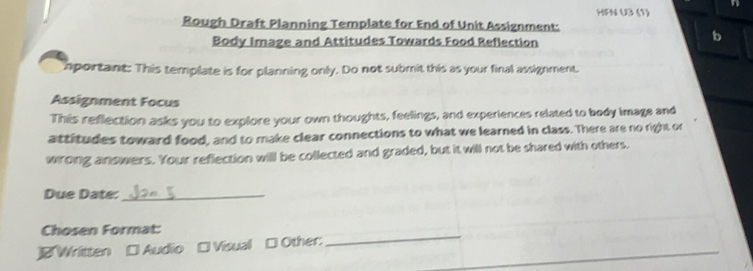 Solved: HFN U3 (1) Rough Draft Planning Template for End of Unit ...