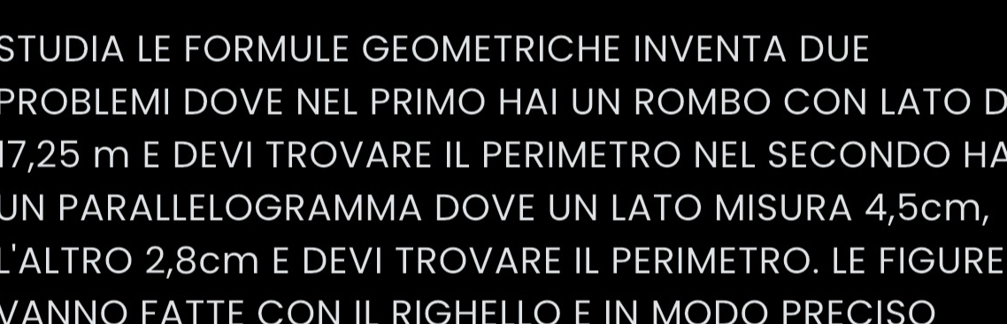 Risolto:STUDIA LE FORMULE GEOMETRICHE INVENTA DUE PROBLEMI DOVE NEL ...