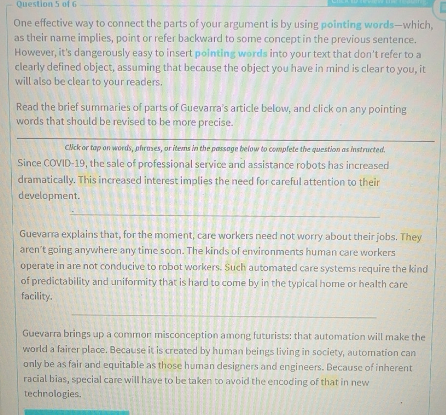 Solved: One effective way to connect the parts of your argument is by ...