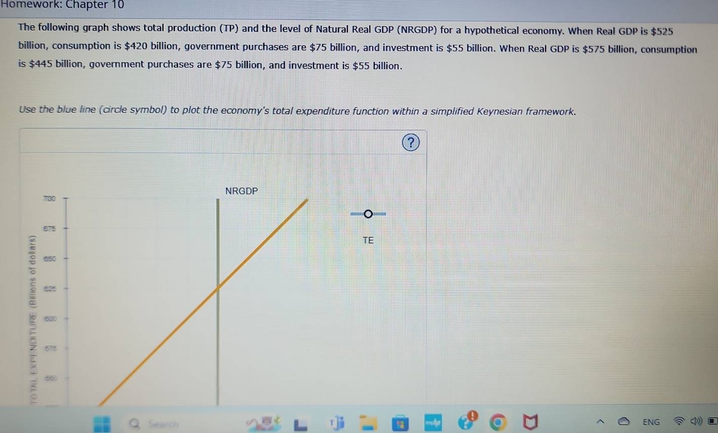 Solved: Homework: Chapter 10 The following graph shows total production ...
