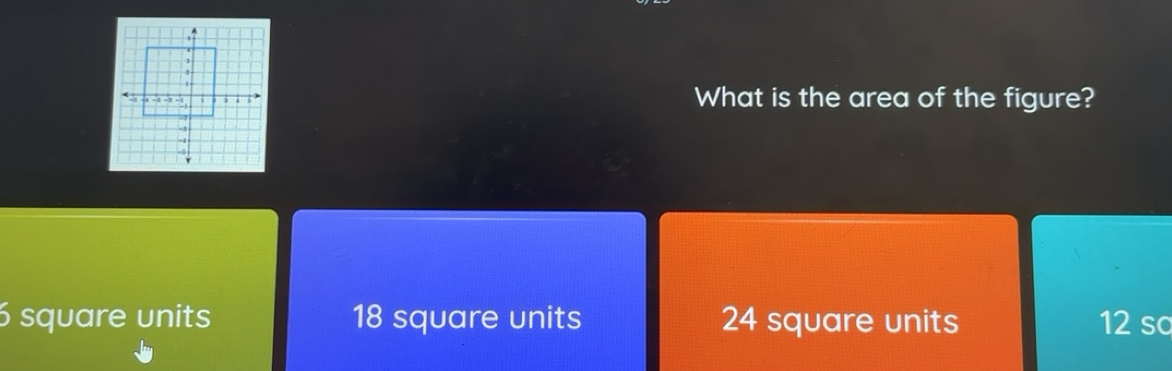 Solved: What is the area of the figure? 6 square units 18 square units ...