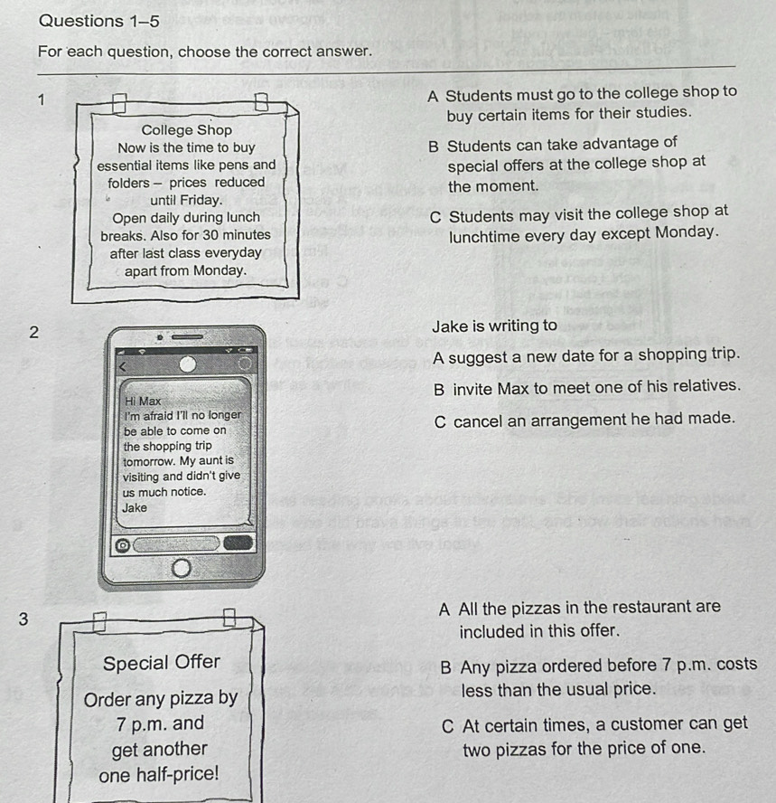 Resuelto:For 'each question, choose the correct answer. 1 A Students ...