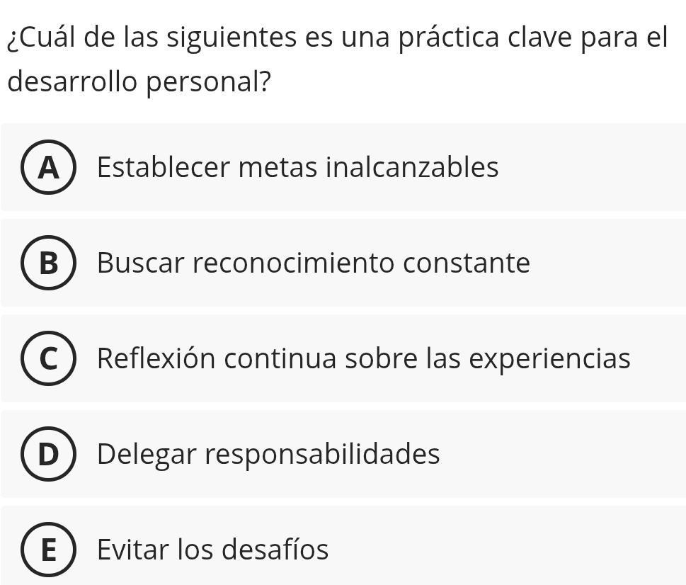 Resuelto:¿Cuál de las siguientes es una práctica clave para el ...