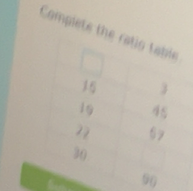 Solved: Complete the ratio table 1 3 19 45 22 67 30 9 ( [Math]