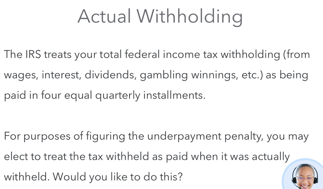 Solved: Actual Withholding The IRS treats your total federal income tax ...