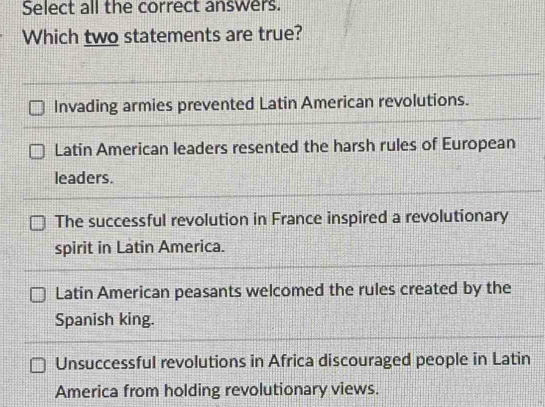 Solved: Select all the correct answers. Which two statements are true ...