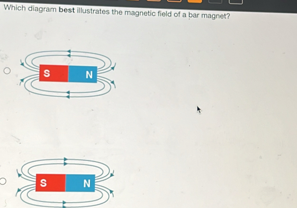 Solved: Which diagram best illustrates the magnetic field of a bar ...