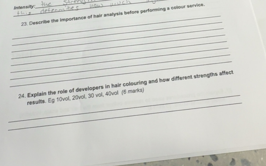 Solved: Intensity: _ _23. Describe the importance of hair analysis ...