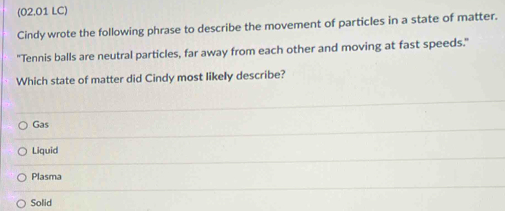 Solved: (02.01 LC) Cindy wrote the following phrase to describe the ...