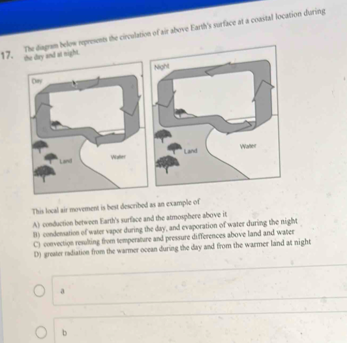 Solved: The diagram below represents the circulation of air above Earth ...