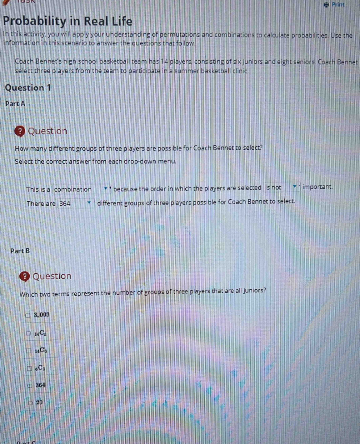 Solved: Print Probability in Real Life In this activity, you will apply ...