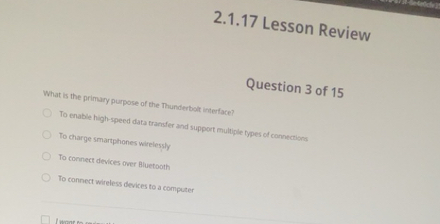 Solved: Lesson Review Question 3 of 15 What is the primary purpose of ...
