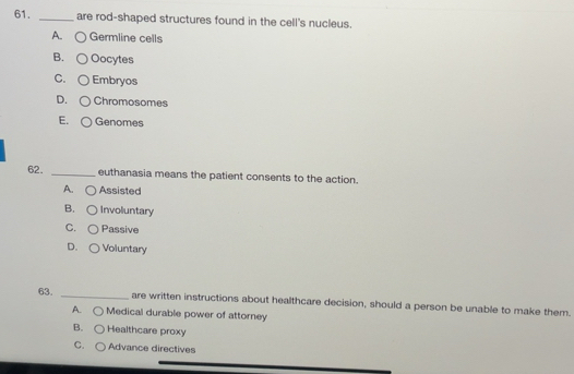 Solved: are rod-shaped structures found in the cell's nucleus. A ...