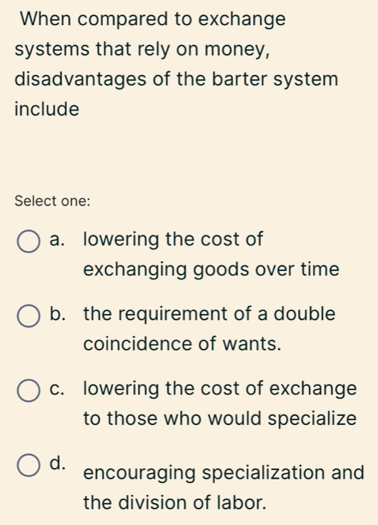 Selesai:When compared to exchange systems that rely on money ...