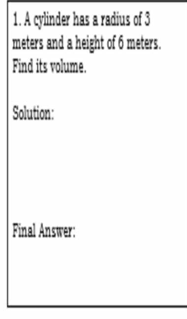 Solved: A cylinder has a radius of 3 meters and a height of 6 meters ...