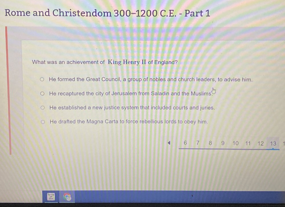Solved: Rome and Christendom 300-1200 C.E. - Part 1 What was an ...