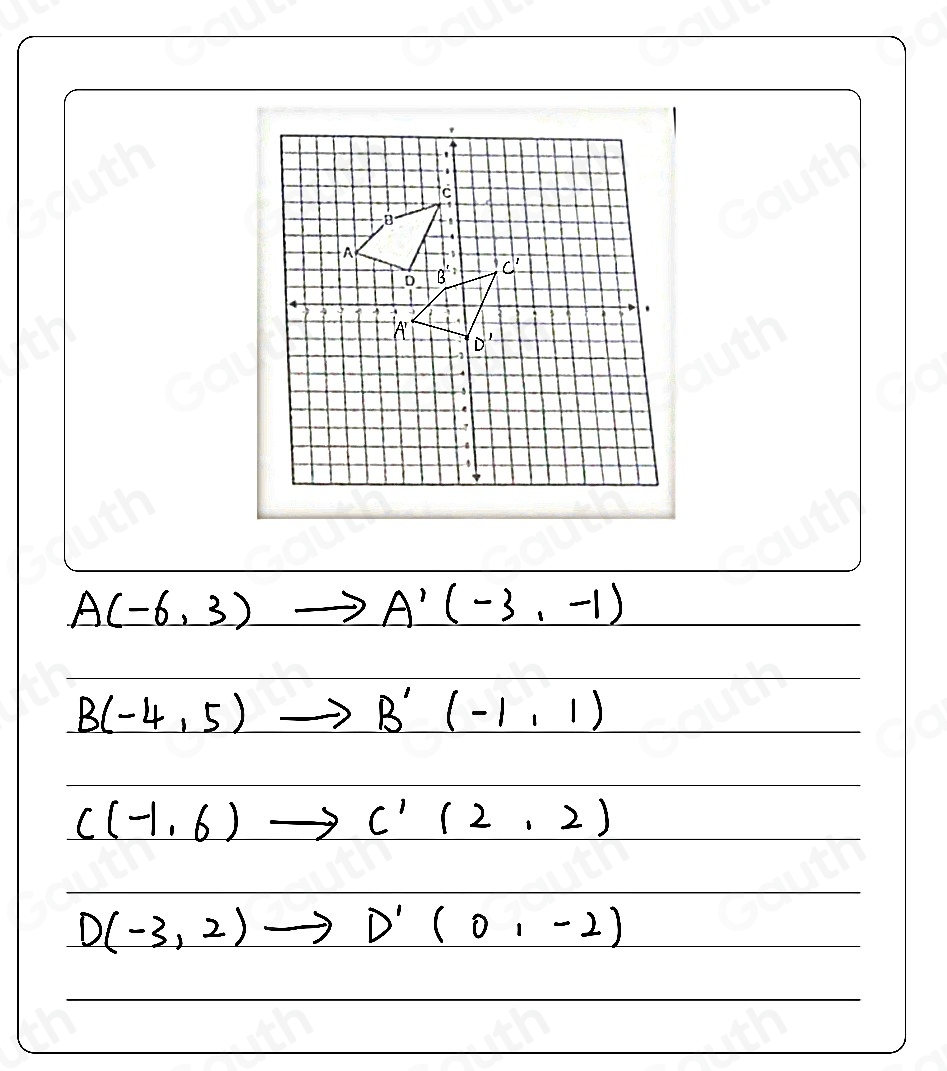 Solved: Example 3: Quadrilateral ABCD is shown graph in the xy ...