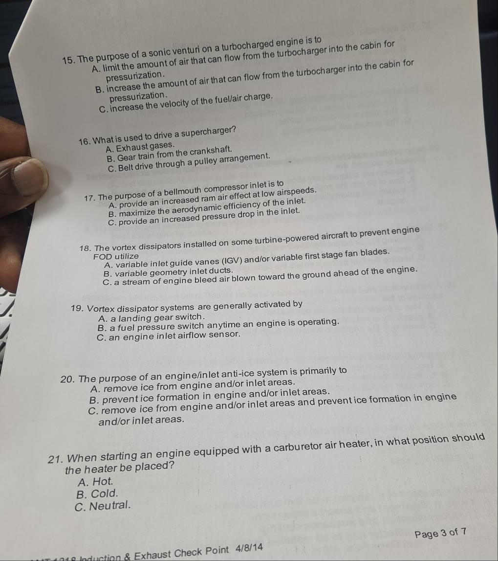 Solved: The purpose of a sonic venturi on a turbocharged engine is to A ...