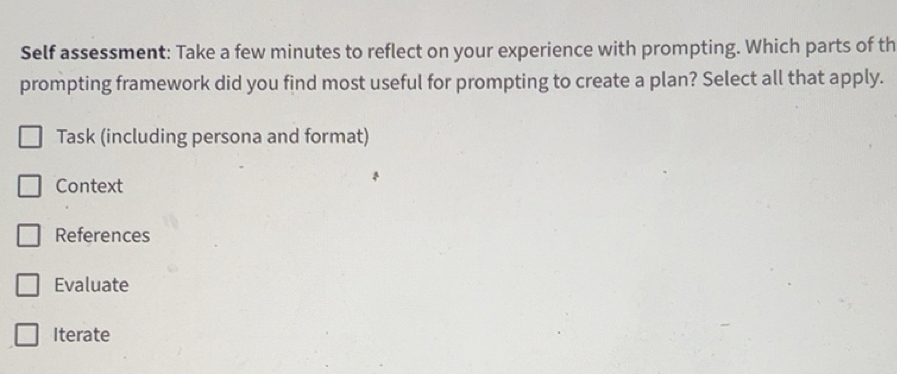 Solved: Self assessment: Take a few minutes to reflect on your ...